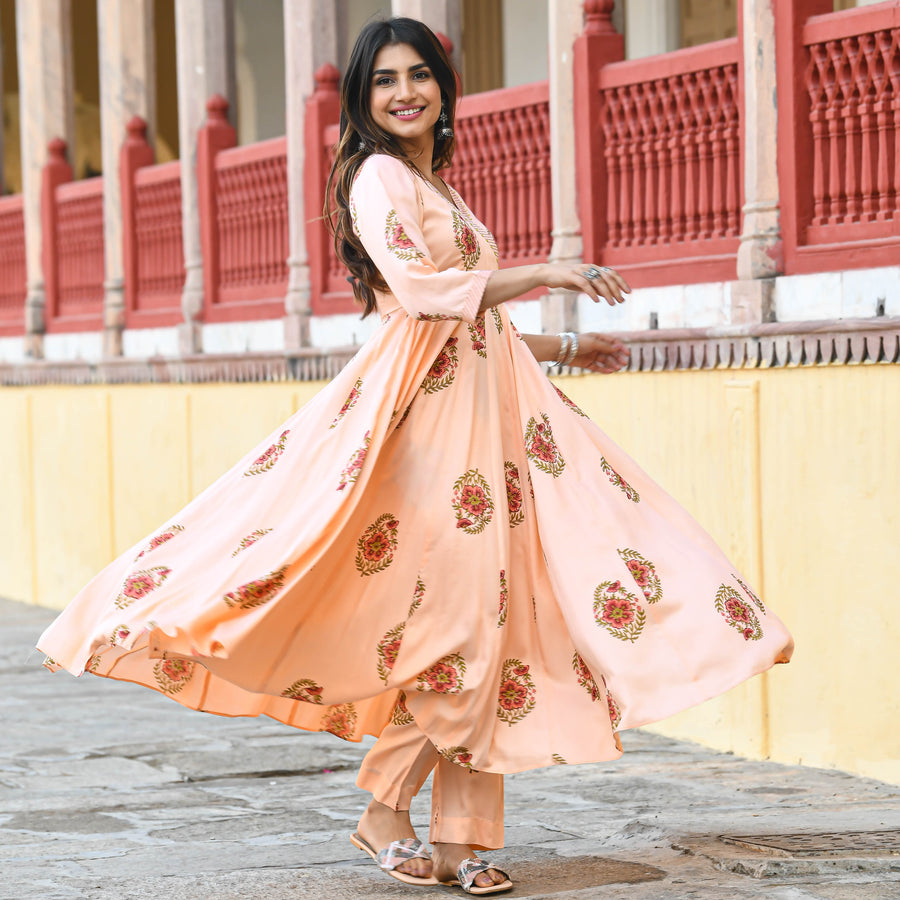 Buy Bunaai Green Gotta Salwar Suit Set For Women Online